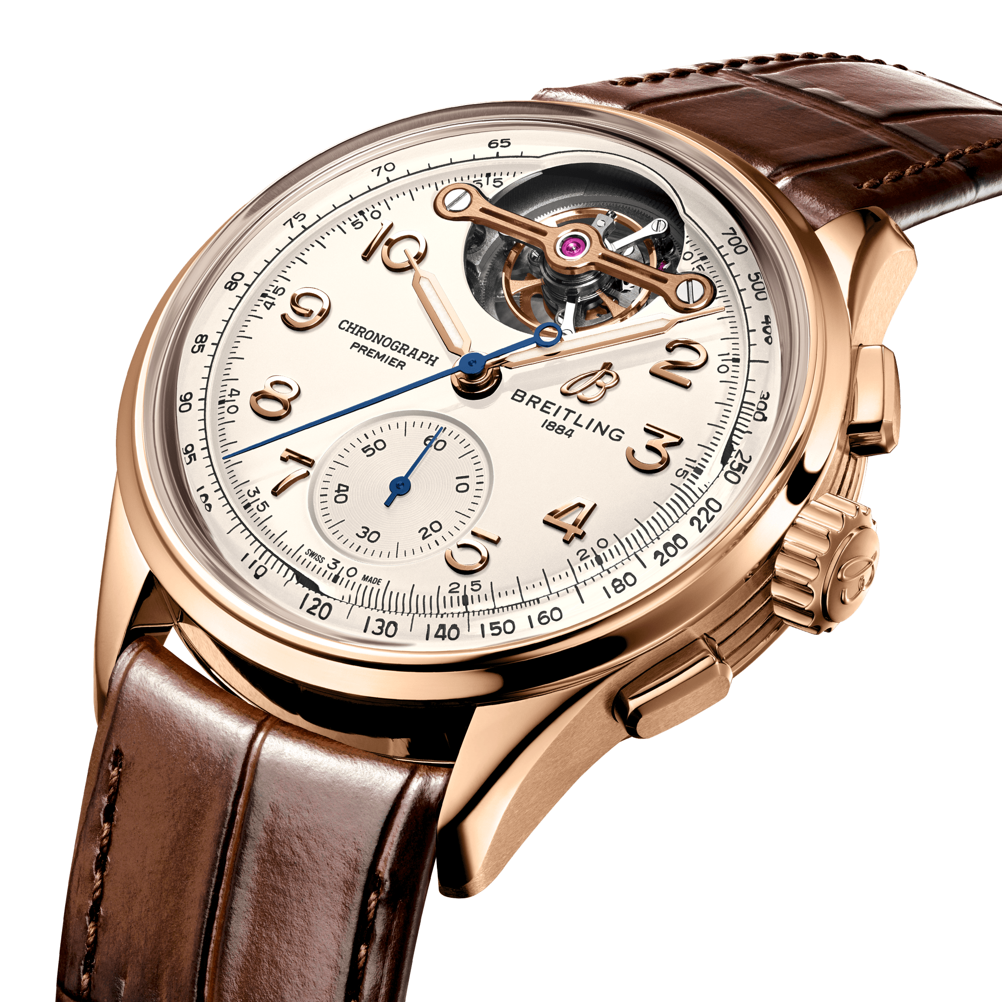Premier B21 Chronograph Tourbillon 42 Léon Breitling 18k red gold ...