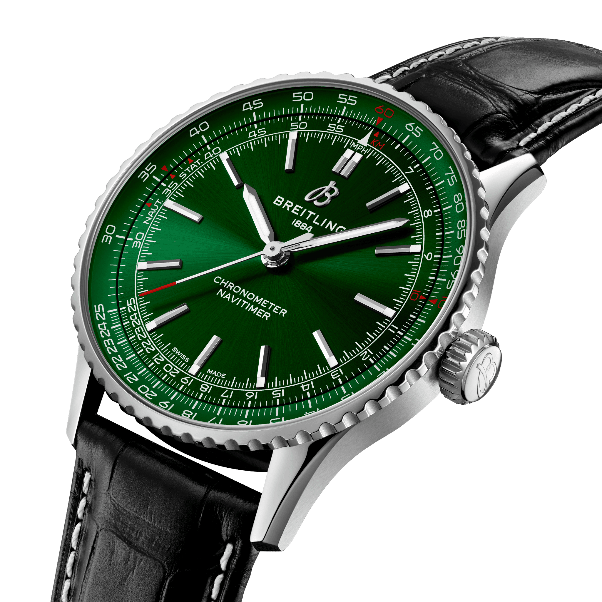 Navitimer Automatic 41 Stainless steel - Green A17329371L1P1 | Breitling