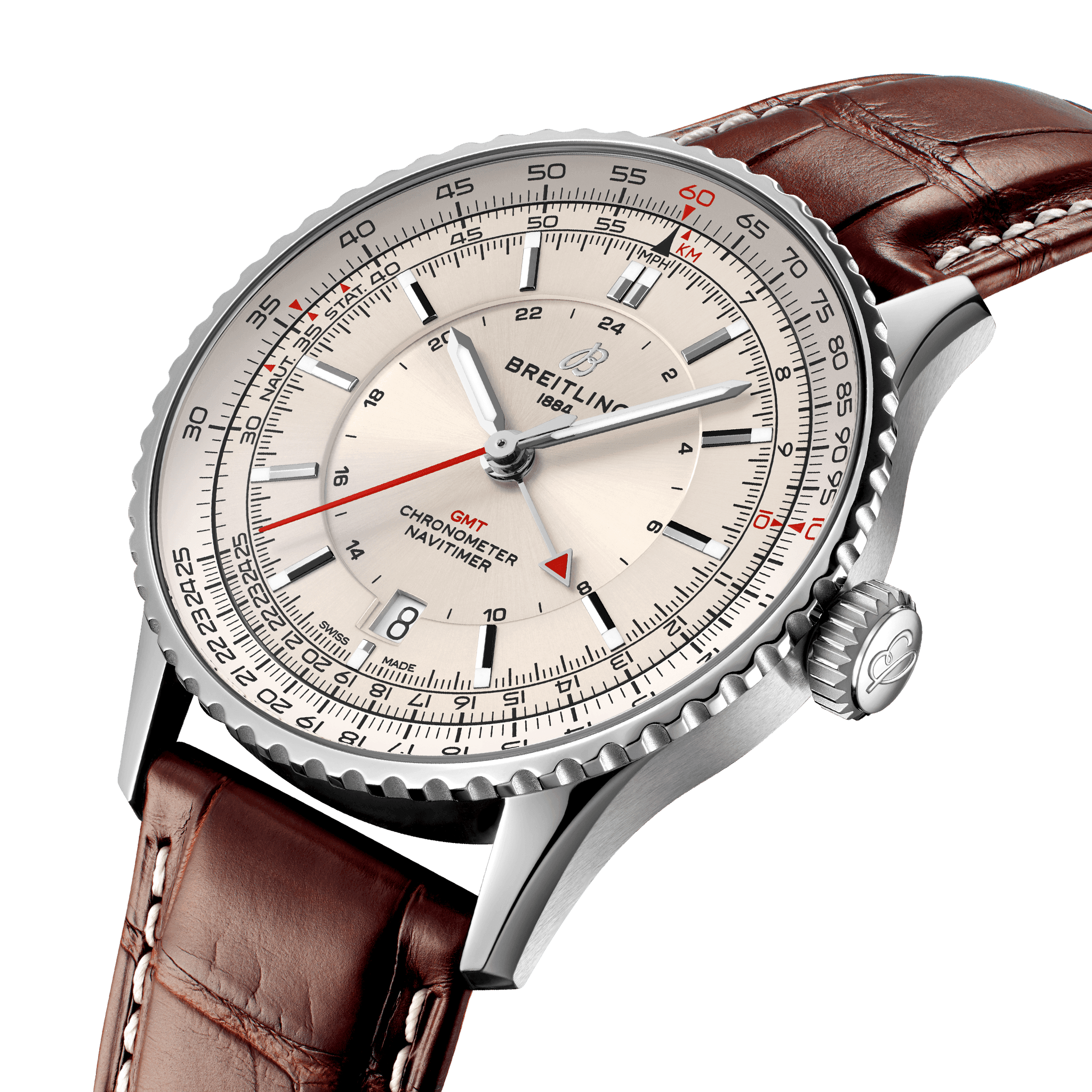 Navitimer Automatic GMT 41 Stainless steel - Cream A32310211G1P1 ...