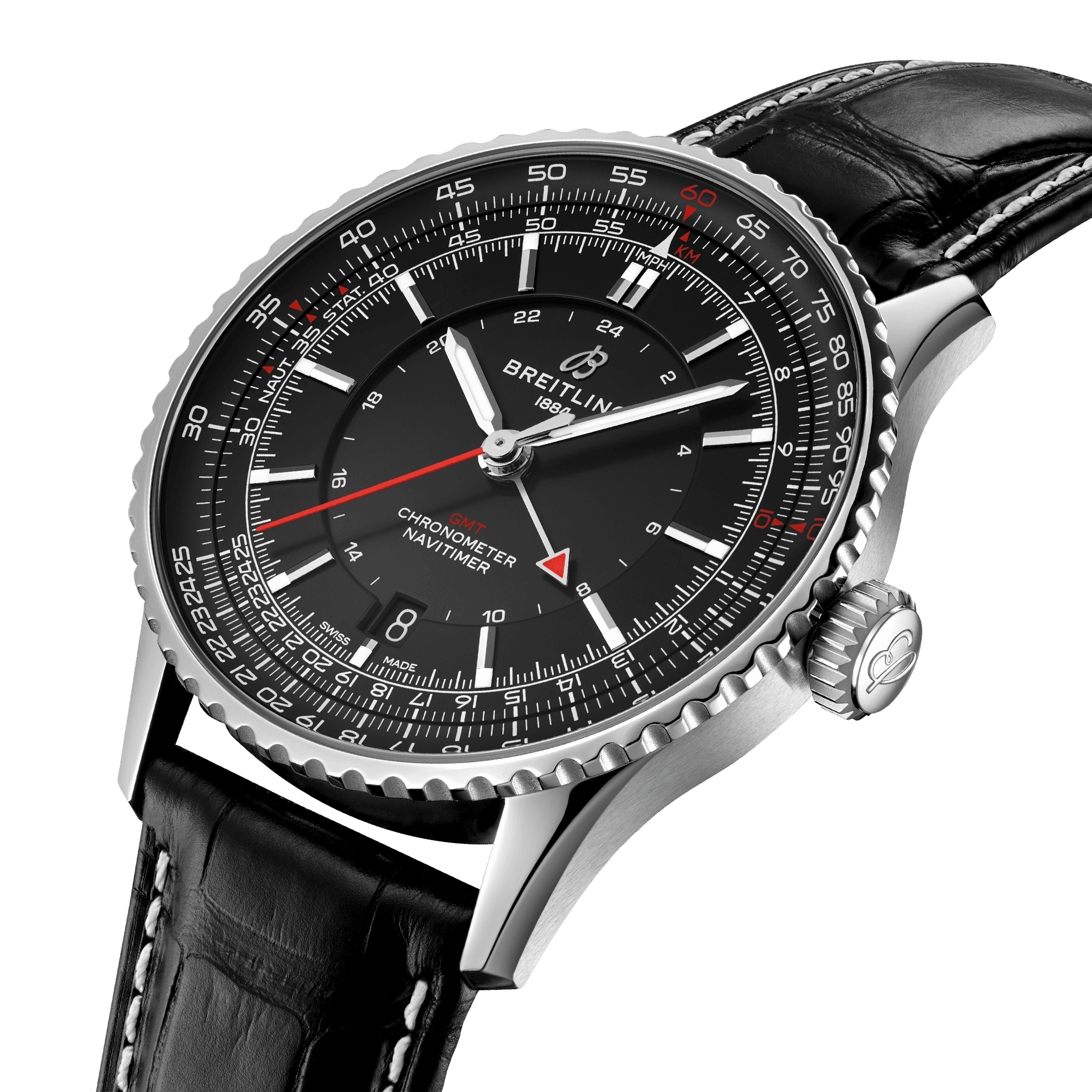 Navitimer Automatic GMT 41 Stainless steel - Black A32310251B1P1 ...